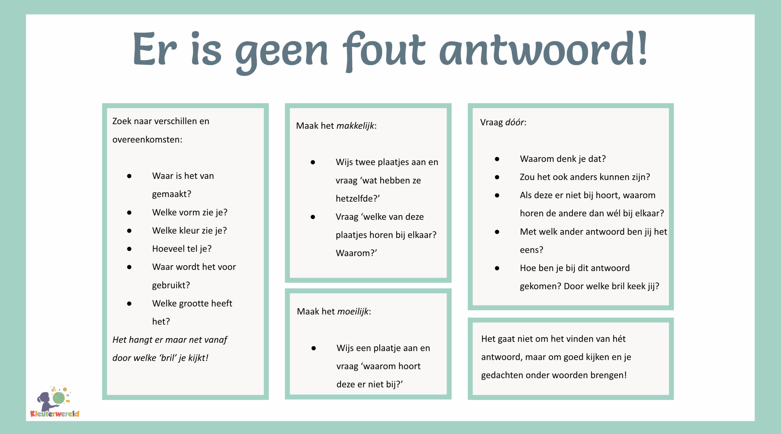 Welke hoort er niet bij? – Kleuterwereld